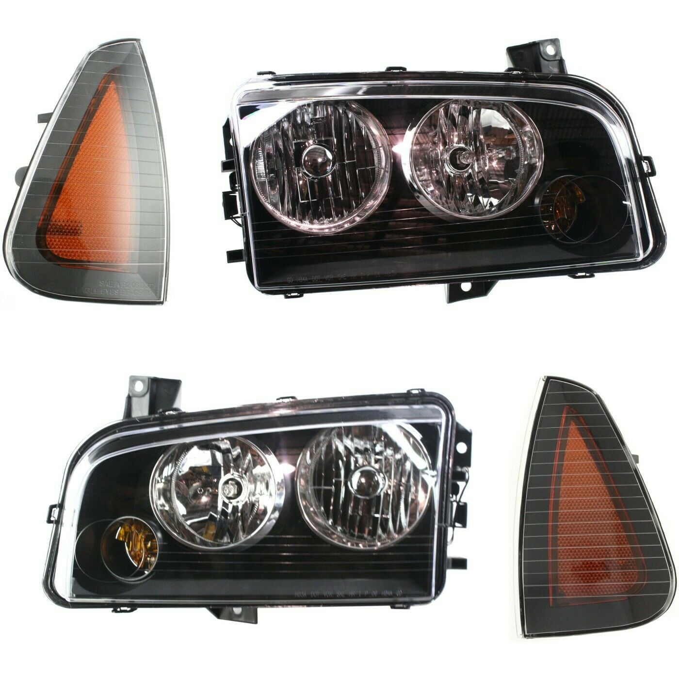 Teledu Headlight Kit For 2006-2007 Dodge Charger Sedan Left and Right ...