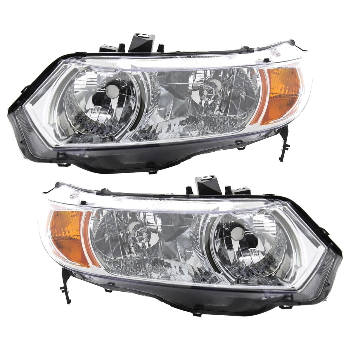 Teledu Headlights 2Dr Clear Assembly Lamps Left+Right - Walmart.com