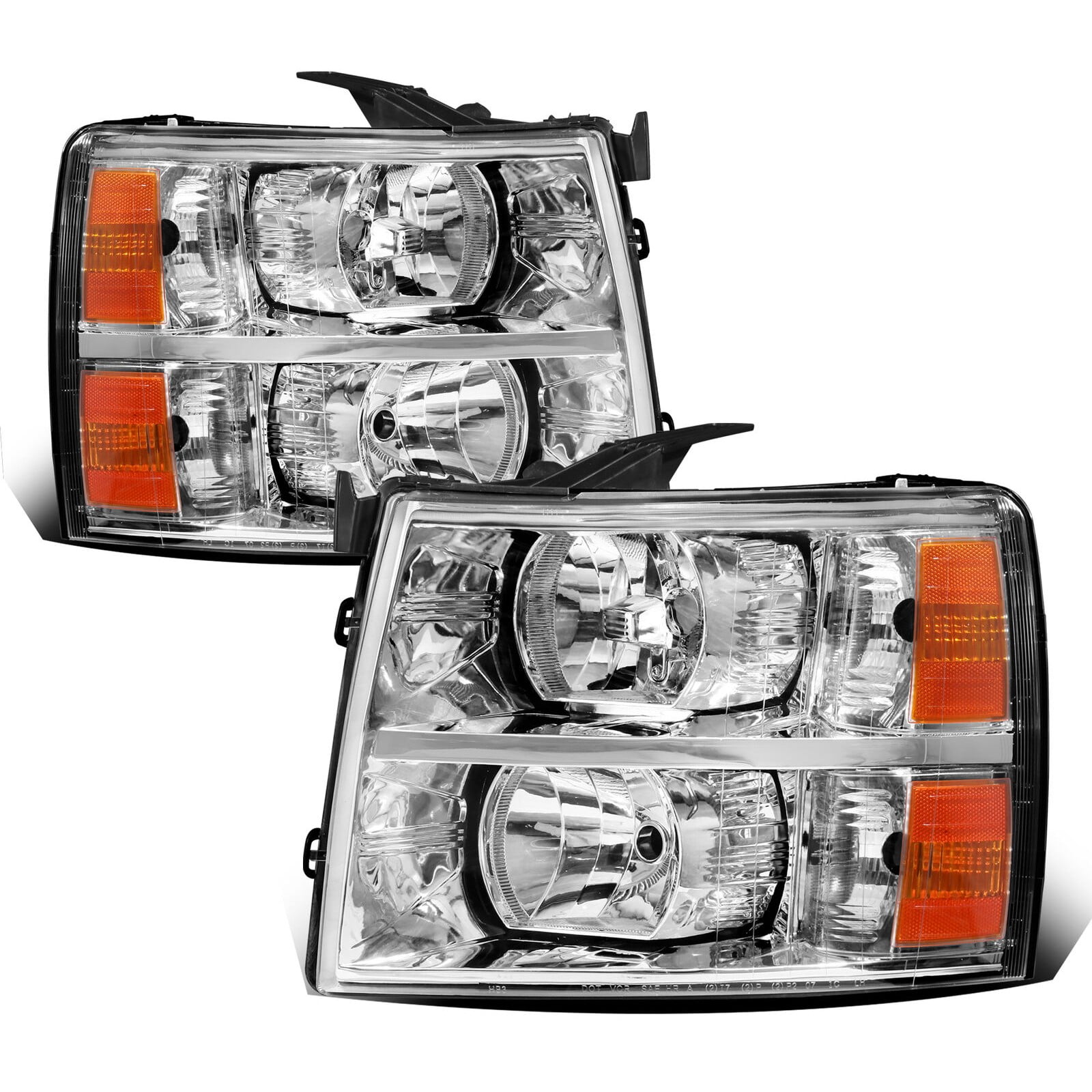 Teledu Pair Headlights Amber Corner For 07-13 Chevy Silverado 1500 2500 ...