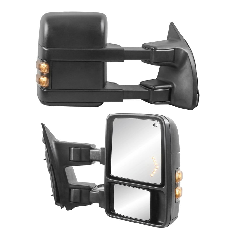 Teledu Pair Power Heated Smoke LED Signal Tow Mirror For Excursion F250 ...