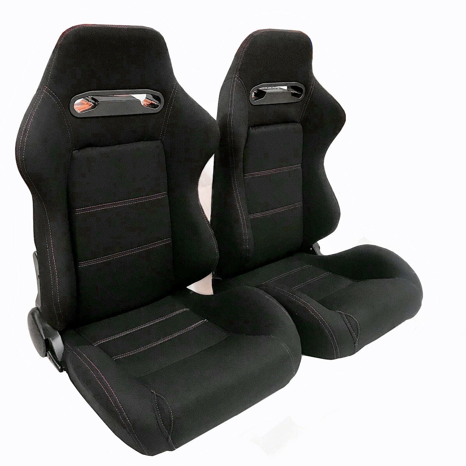Teledu Pair of Sports Cloth Reclinable Seats Black with Slider Brackets ...