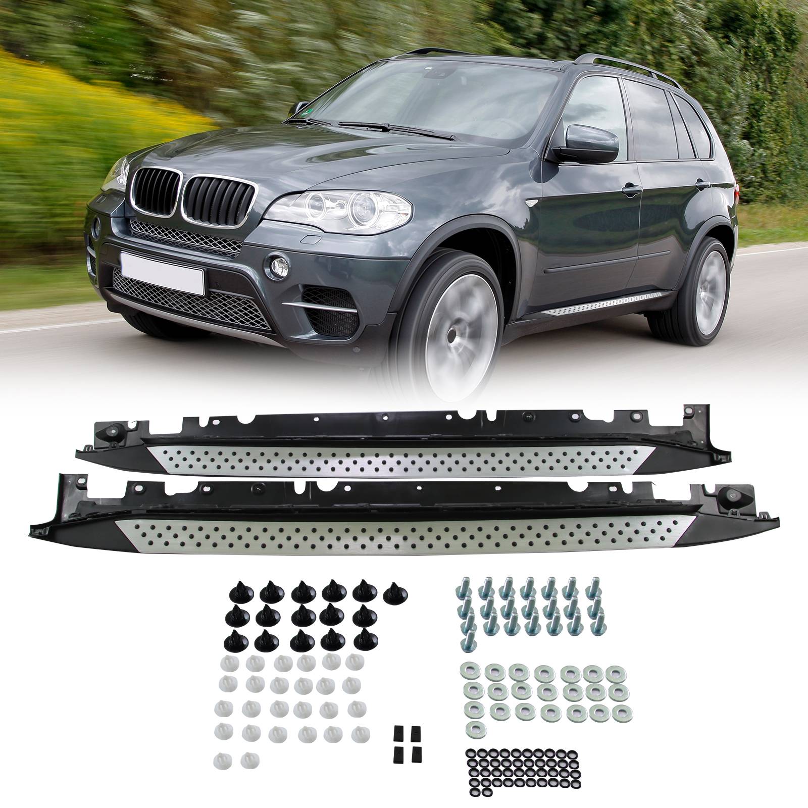 Teledu Side Step Nerf Bars Running Boards for 07-13 BMW X5 4 Door ...