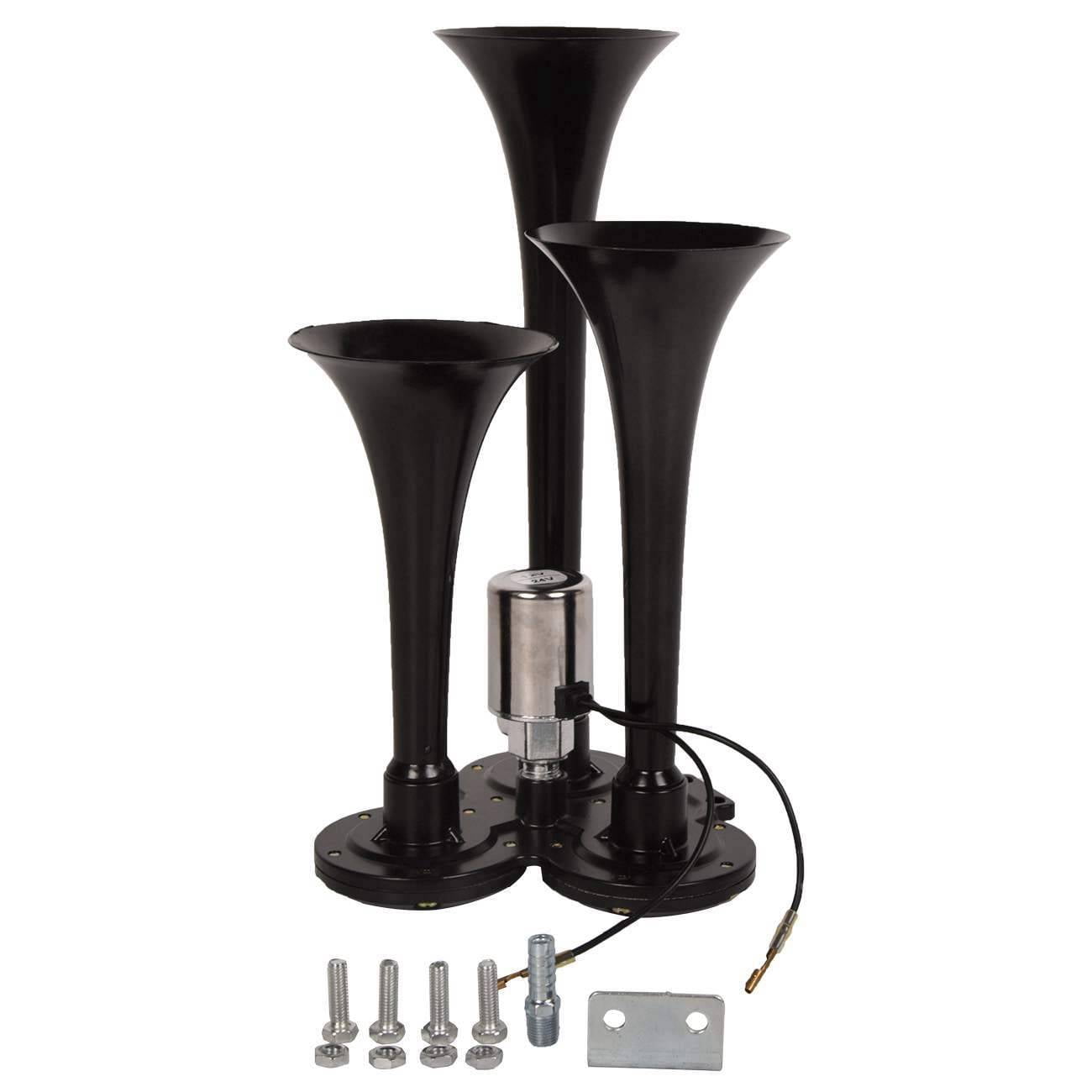 Teledu Train Air Horn 3Pcs Trumpets Black for Truck / Car / SUV Loud ...