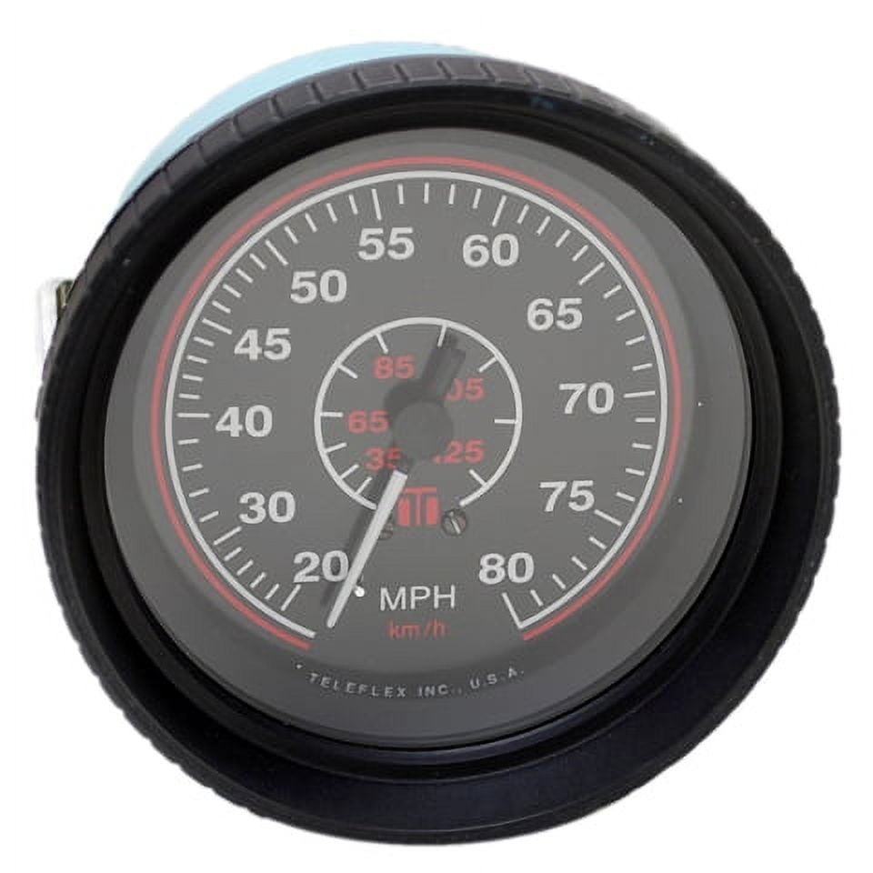 Teleflex Boat Gauge 53211PH | Red International Series 80 MPH - Walmart.com