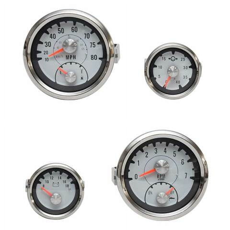 Teleflex Boat Gauge Set | Gray Silver Mercury Outboard (Set of 4 ...