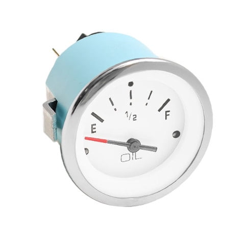 Teleflex Boat Oil Gauge 67417SS | Lido Silver White Series - Walmart.com