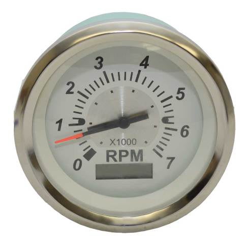 Teleflex Boat Tachometer Gauge 67530F | Sterling White 3 1/2 Inch ...