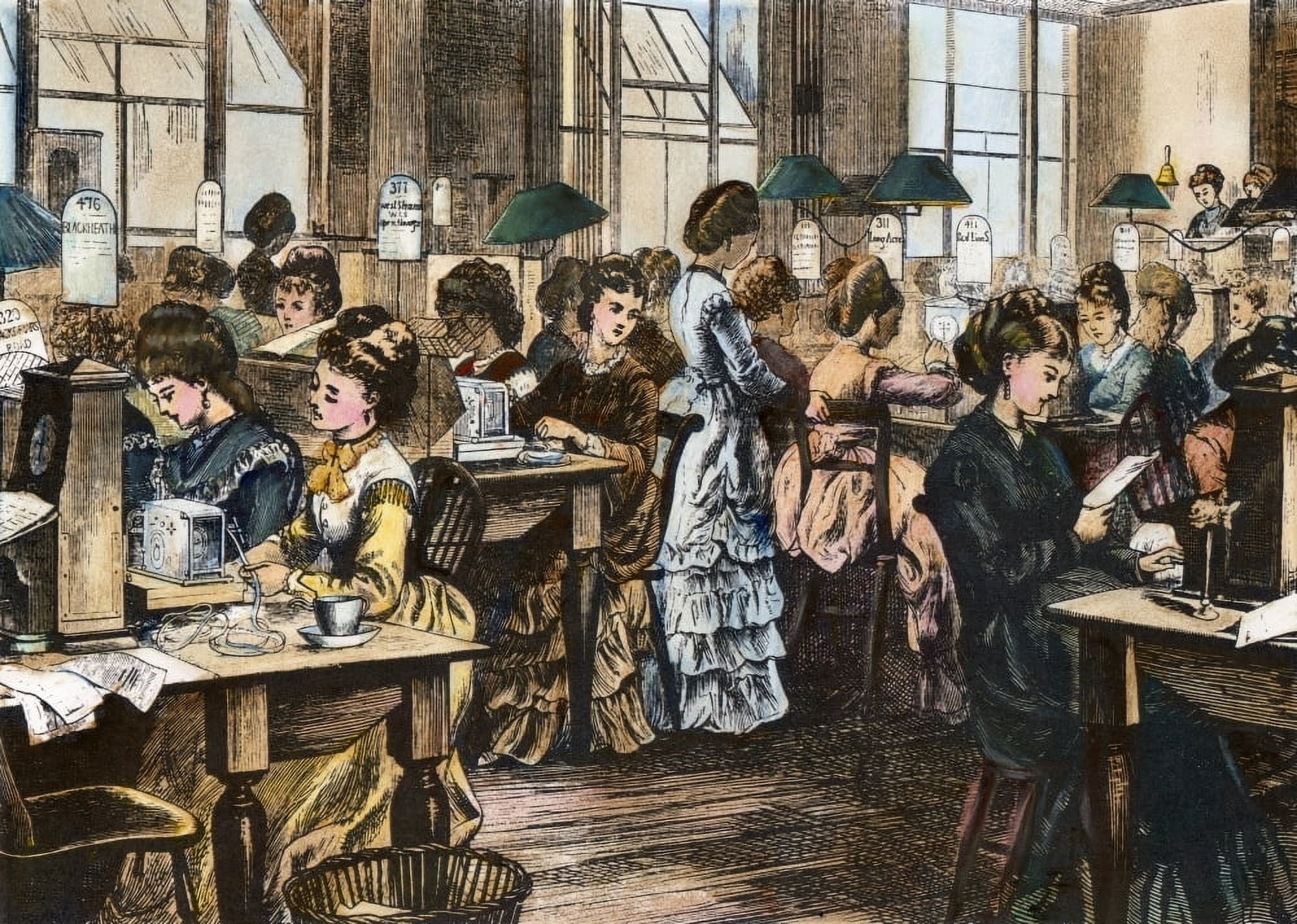 Telegraph Office 1872. Nwomen Telegraphers At The Main Telegraph Office ...