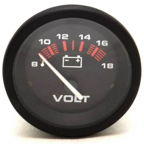 Telelflex Boat Volt Gauge 780010PMNB | 2 Inch Amega Black - Walmart.com