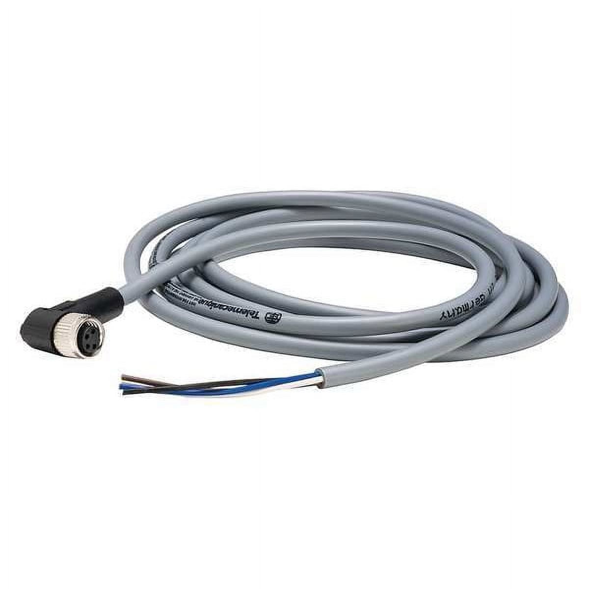 Telemecanique Sensors Cordset,6.56 ft.,Gray,250VAC/300VDC XZCPV1041L2 ...