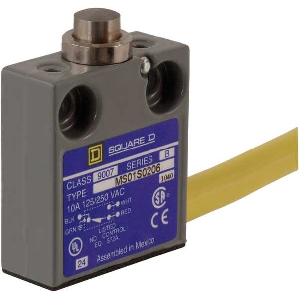 Telemecanique Sensors Limit Switch, Plunger, 1NO/1NC 9007MS01S0206 ...