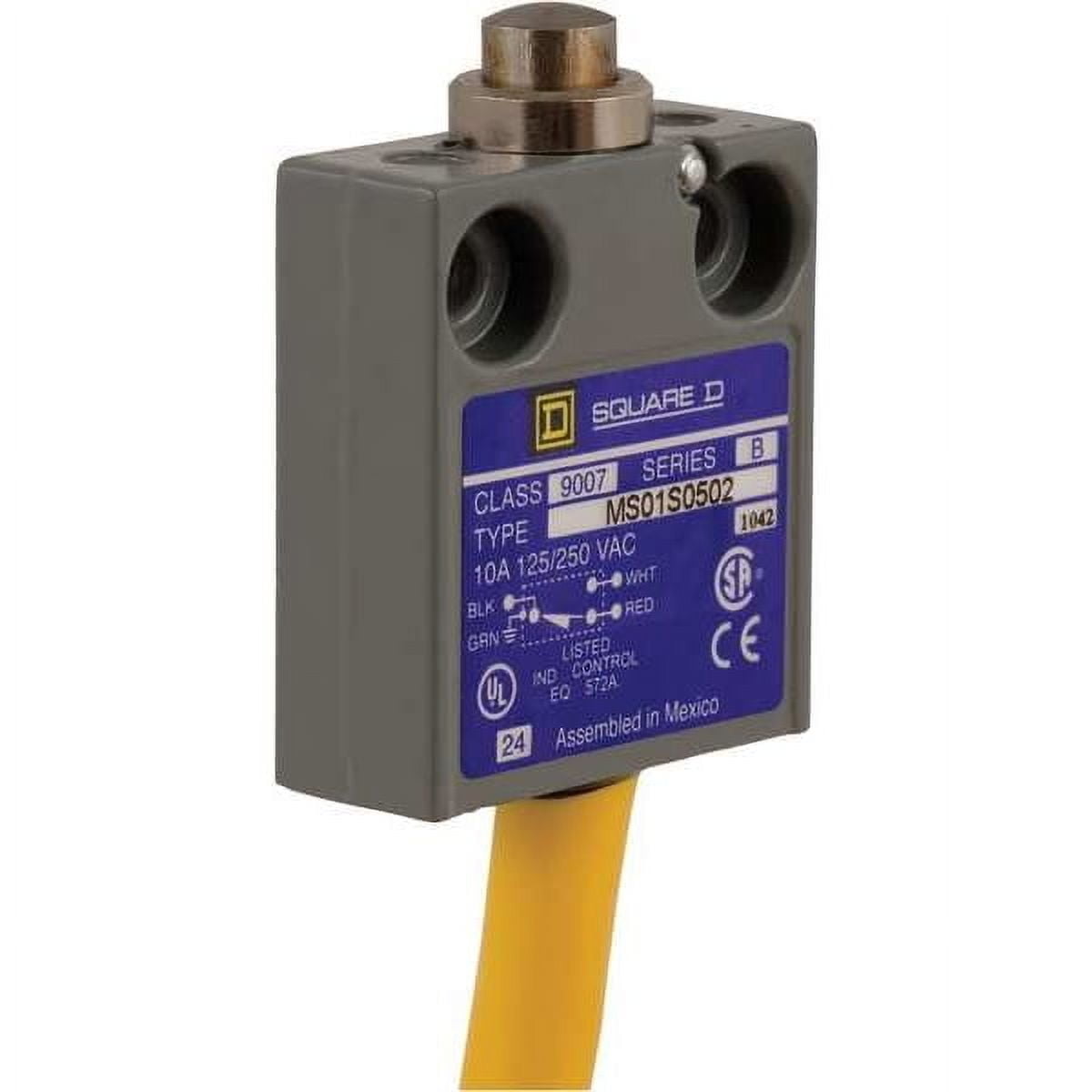 Telemecanique Sensors Limit Switch, Plunger, 1NO/1NC 9007MS01S0502 ...