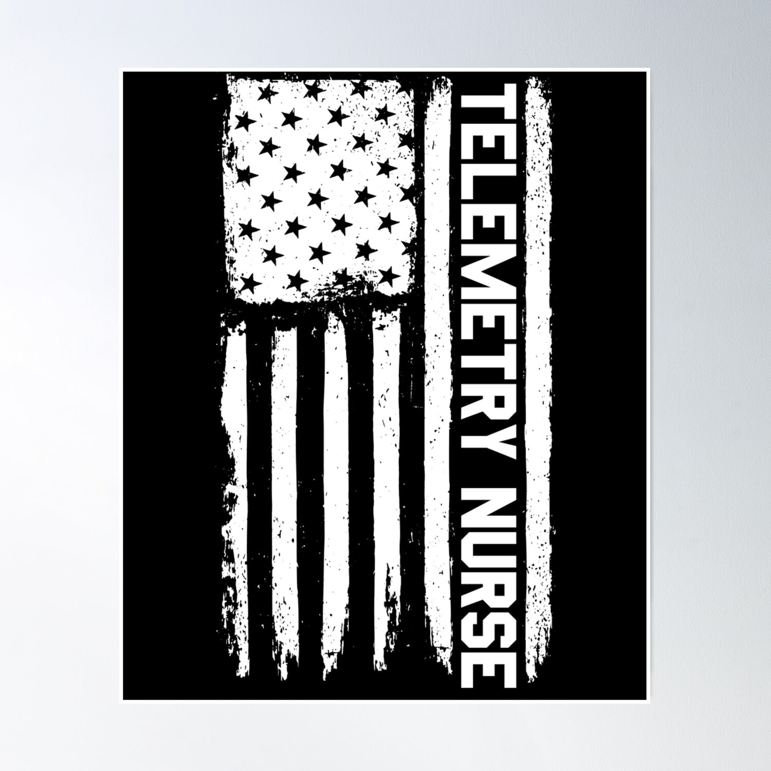 Telemetry Nurse American Flag Rn Patriotic Telemetry Nurse Gear Poster ...
