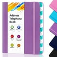 METEOROCK, Telephone Address Book, Pocket Size 6.1x4.72in, Purple ...