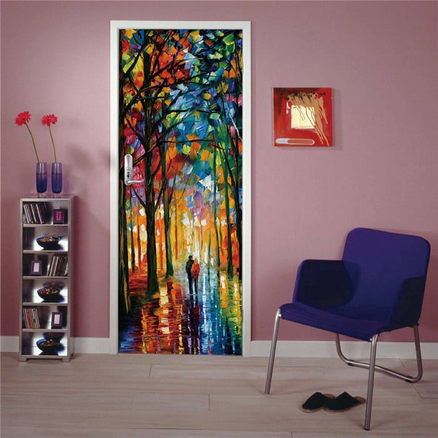 Telephone Booth London 3D Door Sticker DIY PVC Peel and Stick Wallpaper ...