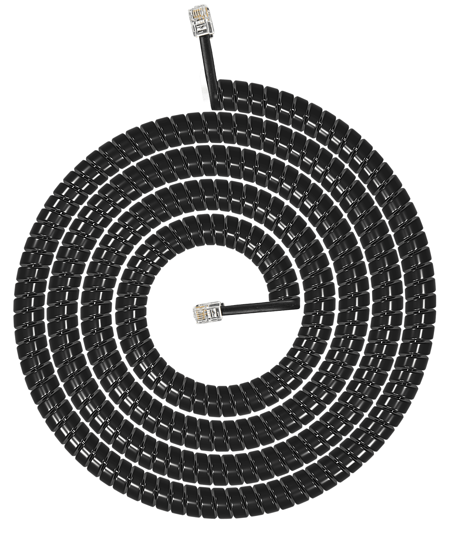 RAM-PRO Telephone Cord, Copper Coiled, Durable, 25 Ft Black, Landline ...
