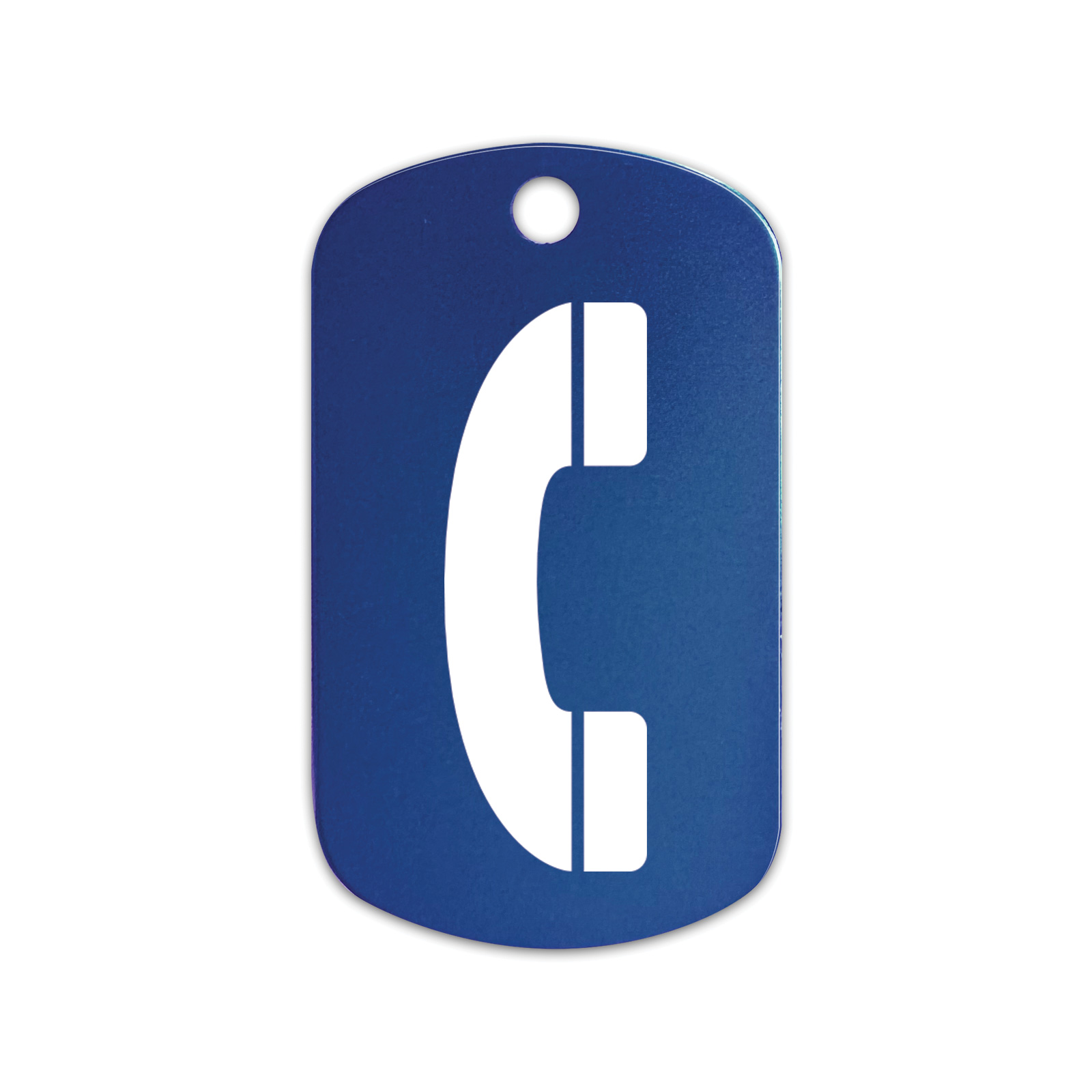 Telephone GI Dog Tag Aluminum Keychain icon symbol 1 - Blue - Walmart.com