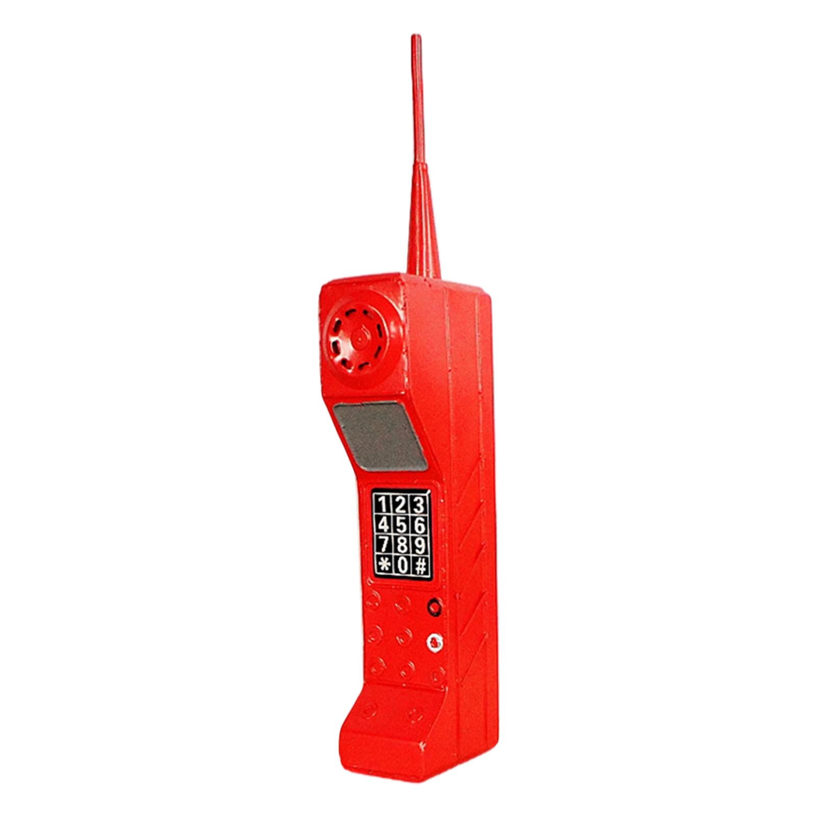 Telephone Model Portable Iron Cellphone Props Decor Red - Walmart.com