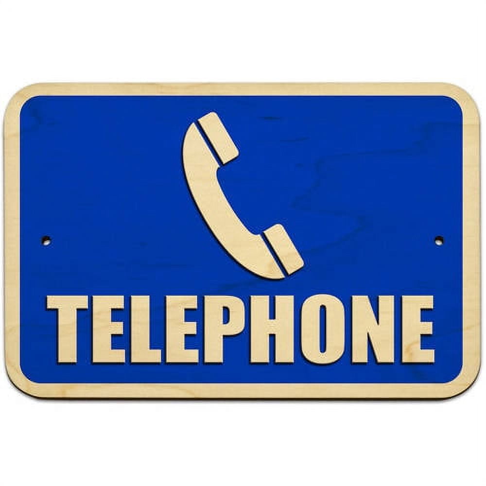 Telephone 9" x 6" Wood Sign - Walmart.com