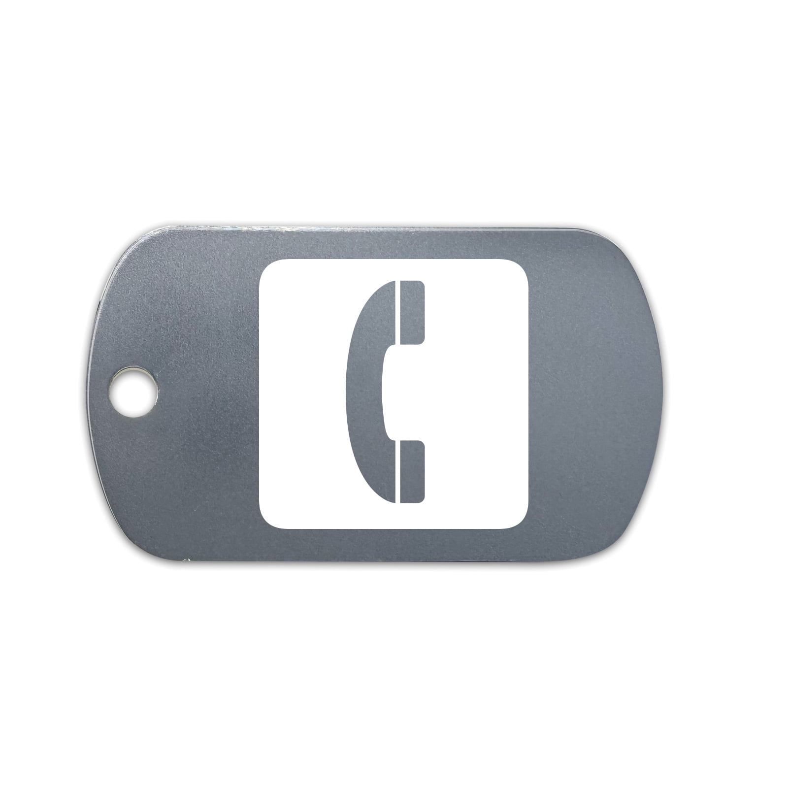 Telephone V2 GI Dog Tag Aluminum Keychain icon symbol 2 - Silver ...