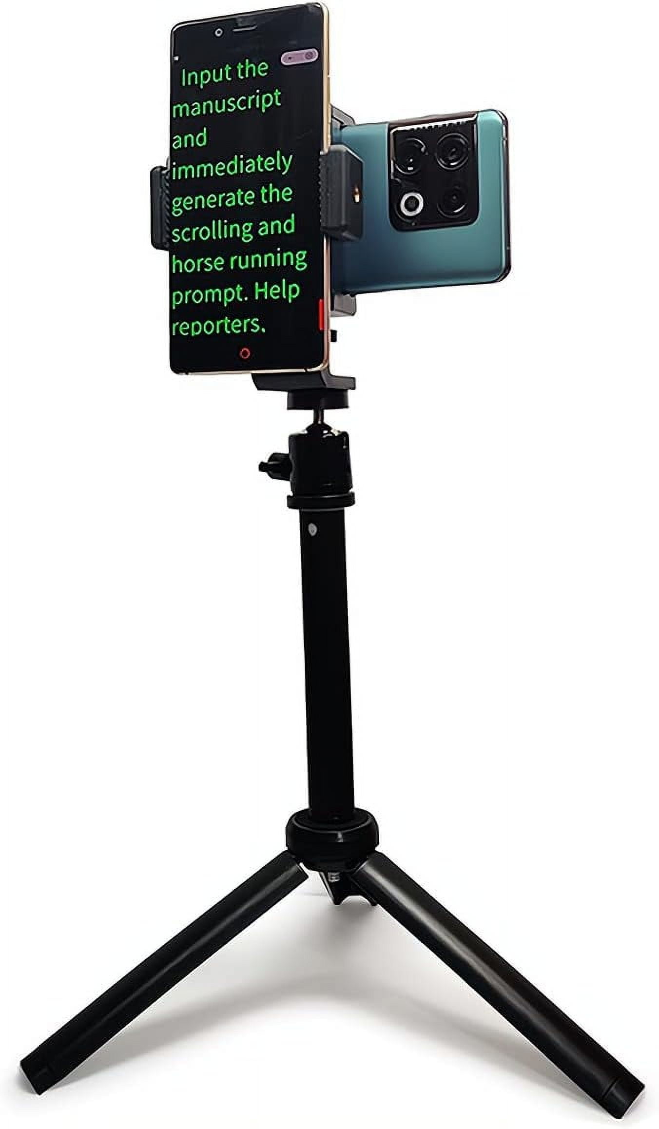 Teleprompter iPhone & Android, Double Phone Holder for Video Recording ...