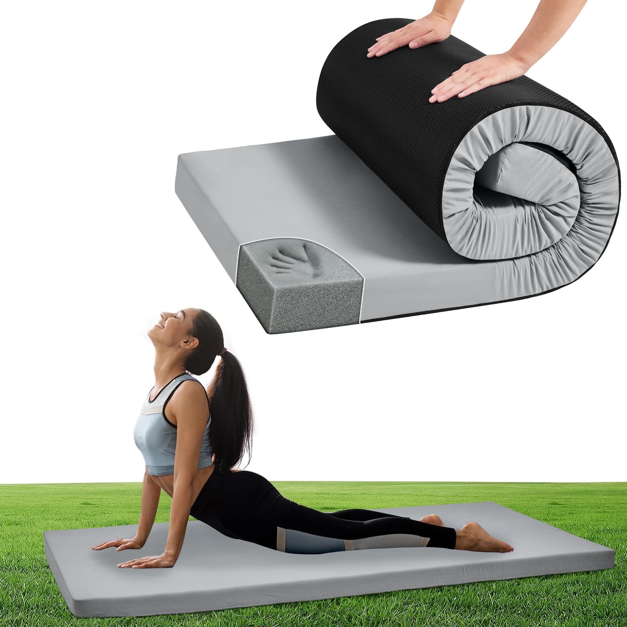 Teler CertiPUR-US 2" Memory Foam Camping Mattress Pad, Portable ...