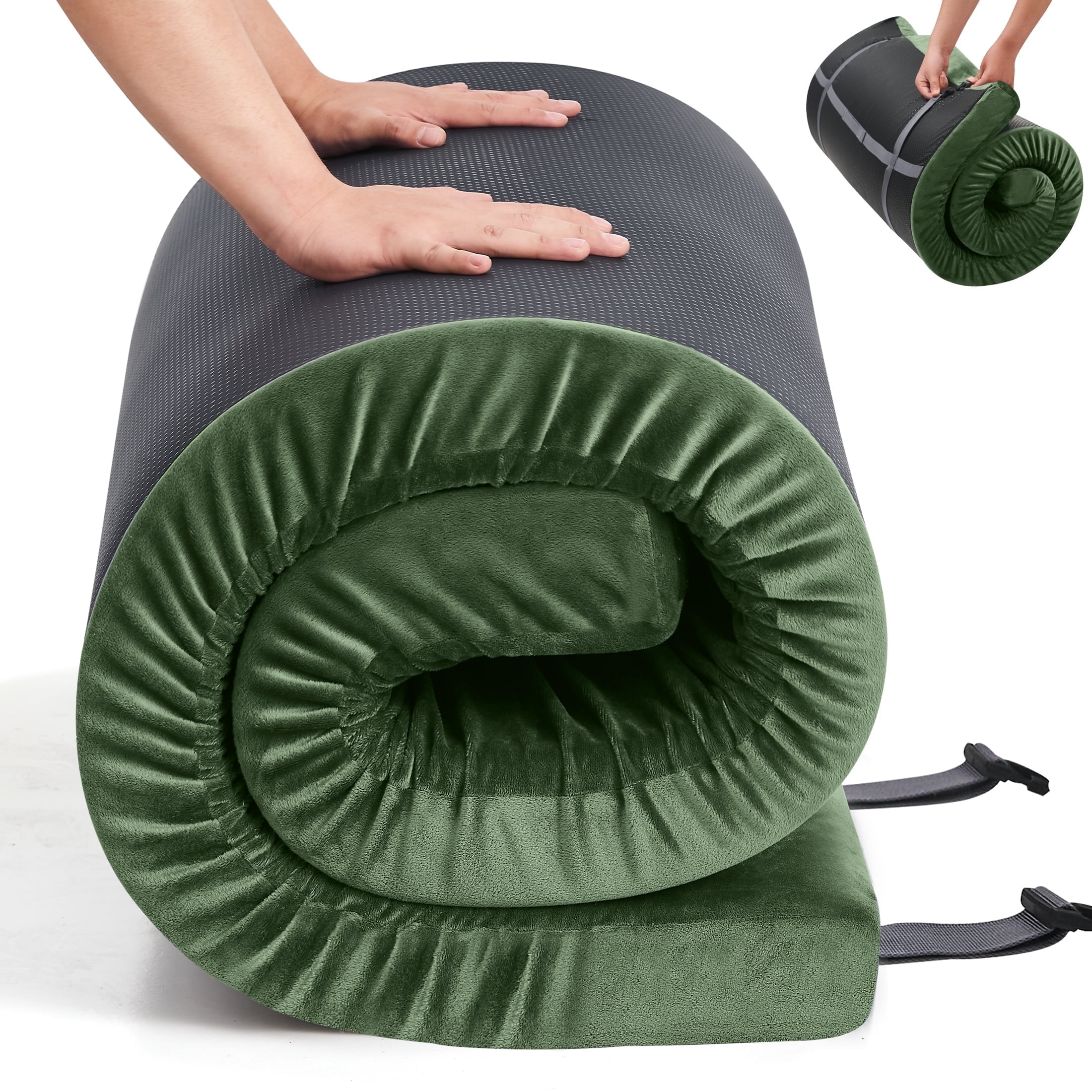 Teler CertiPUR-US 3" Memory Foam Camping Mattress Pad, Portable Foam ...