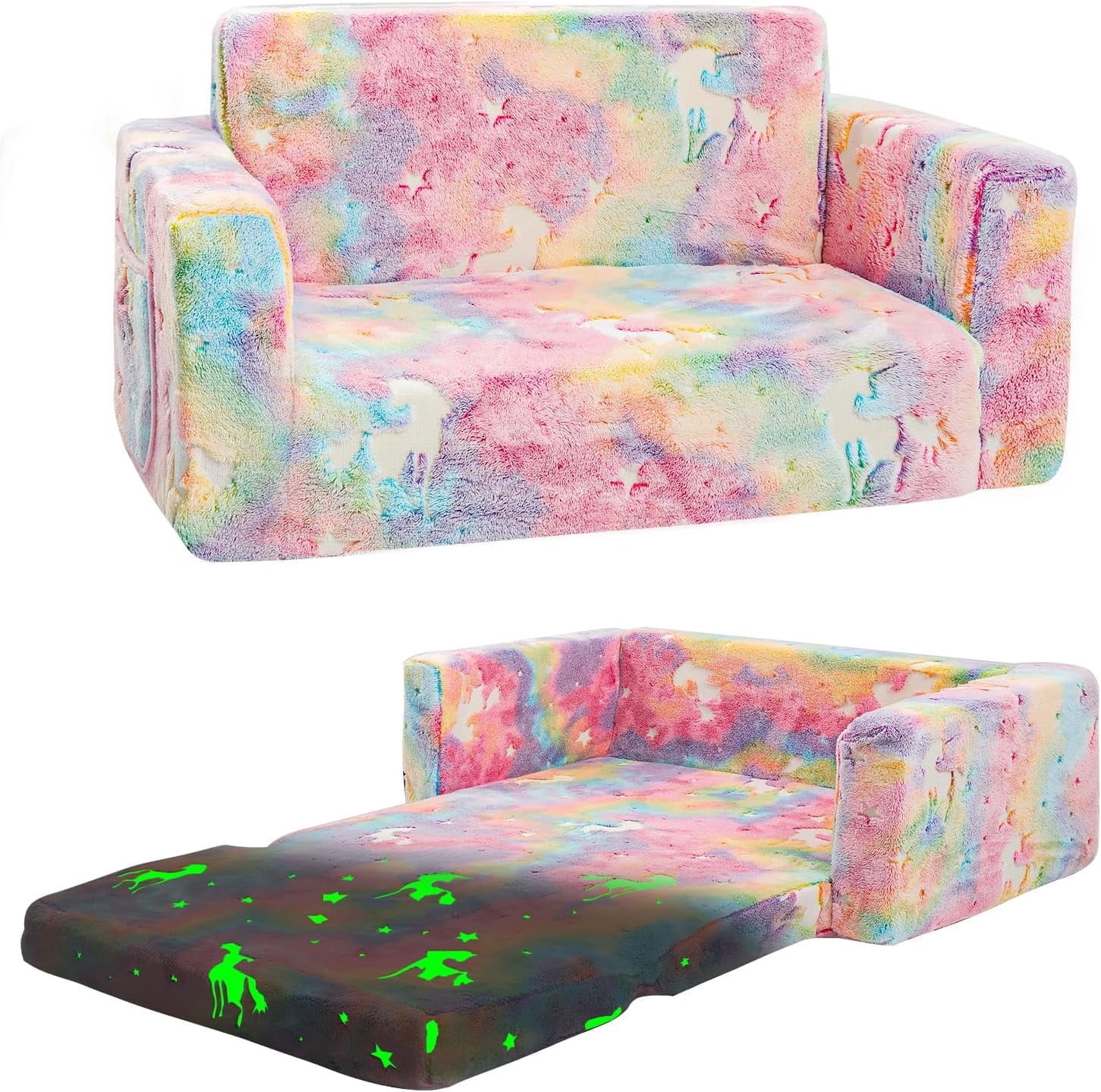 Teler Kids Couch Toddler Chair Kids Sofa Extra Wide Glow in The Dark ...
