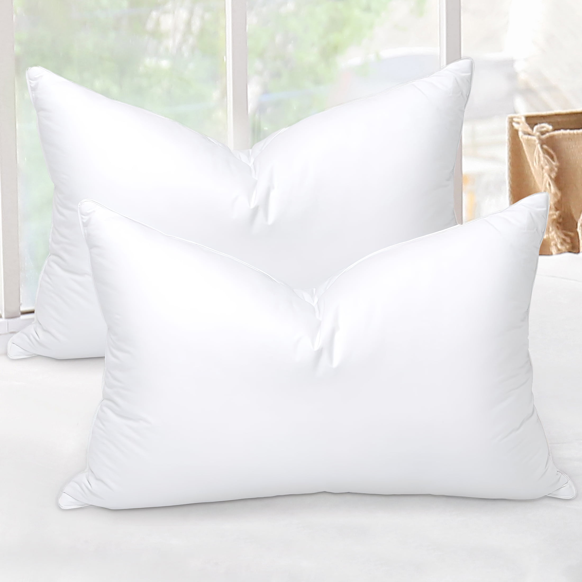 Teler Queen Size Bed Pillows Set of 2 - Goose Down Feather Pillows ...
