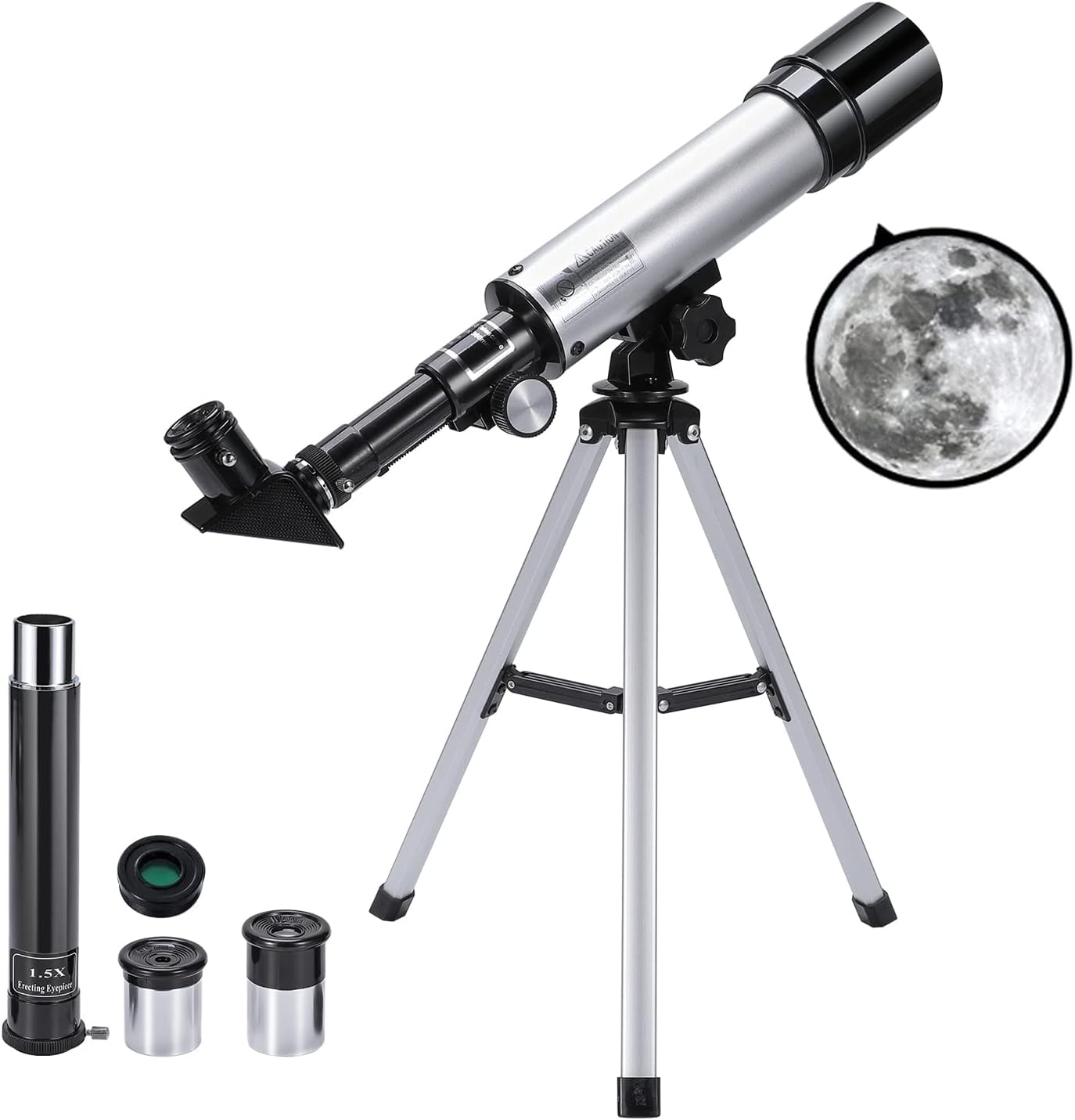 Telescope - 50mm Aperture 360mm AZ Mount Astronomical Refracting ...