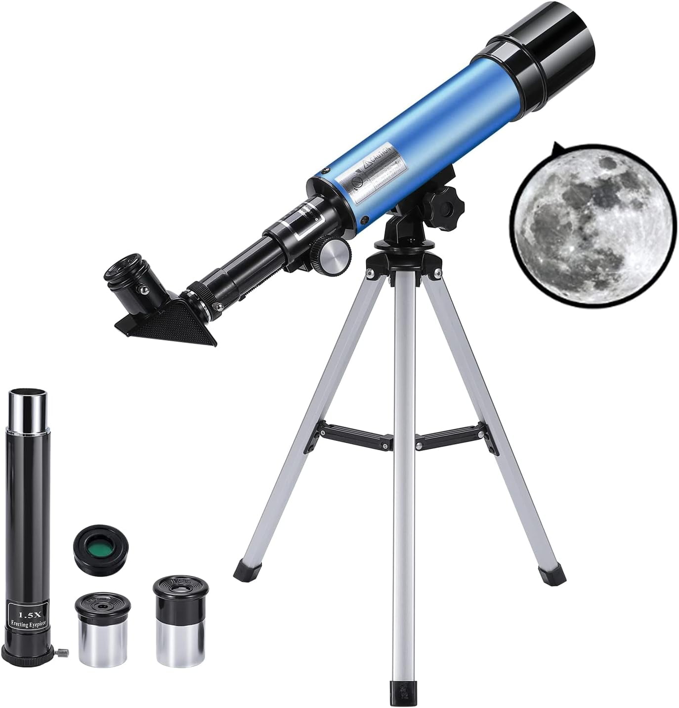 Telescope - 50mm Aperture 360mm AZ Mount Astronomical Refracting ...