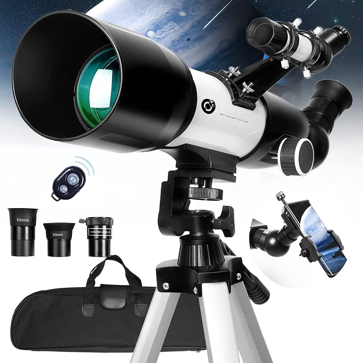 Telescope 70 mm Aperture 400 mm Refractor Astronomical Portable ...