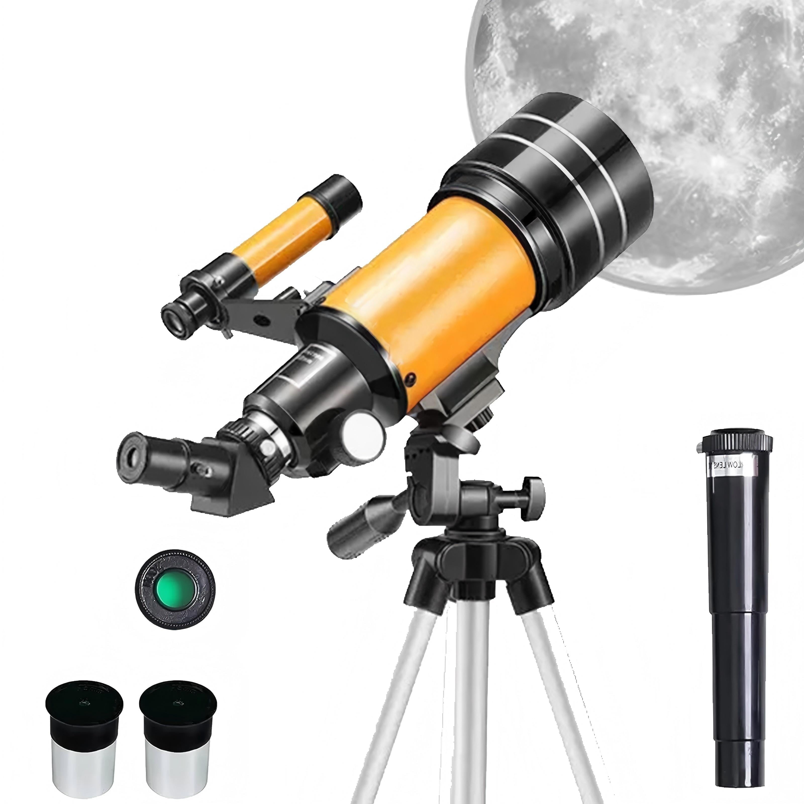 DKTIOP Orange Telescope 70mm Aperture Kids & Adults Astronomy Telescope ...