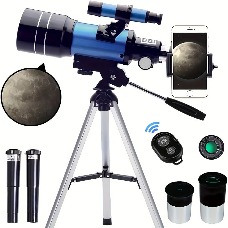 Telescope for Adults, 70mm Aperture (15X-150X) Portable Refractor ...