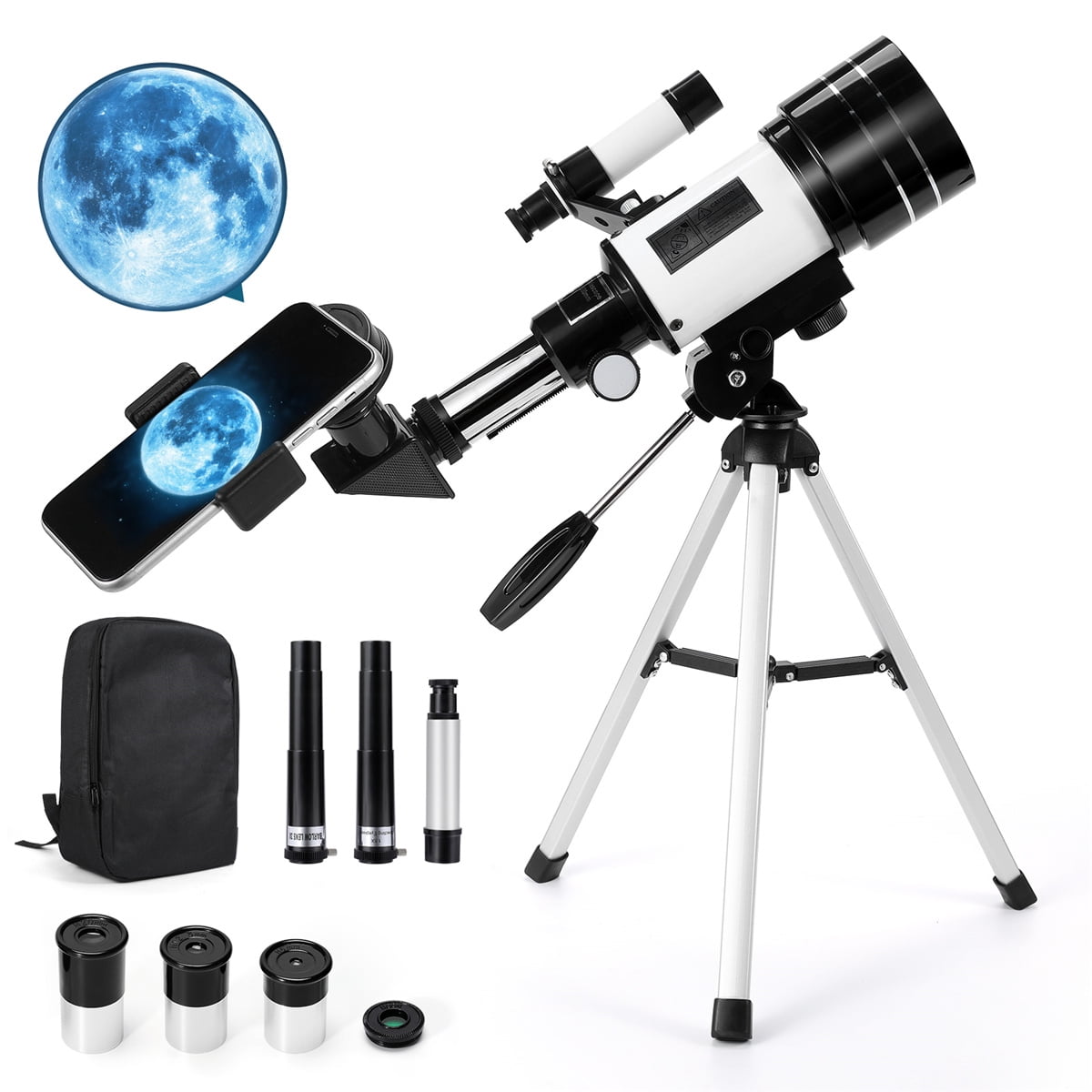 Professional 70mm Telescope for Adults/Kids, Portable 300mm Astronomy ...