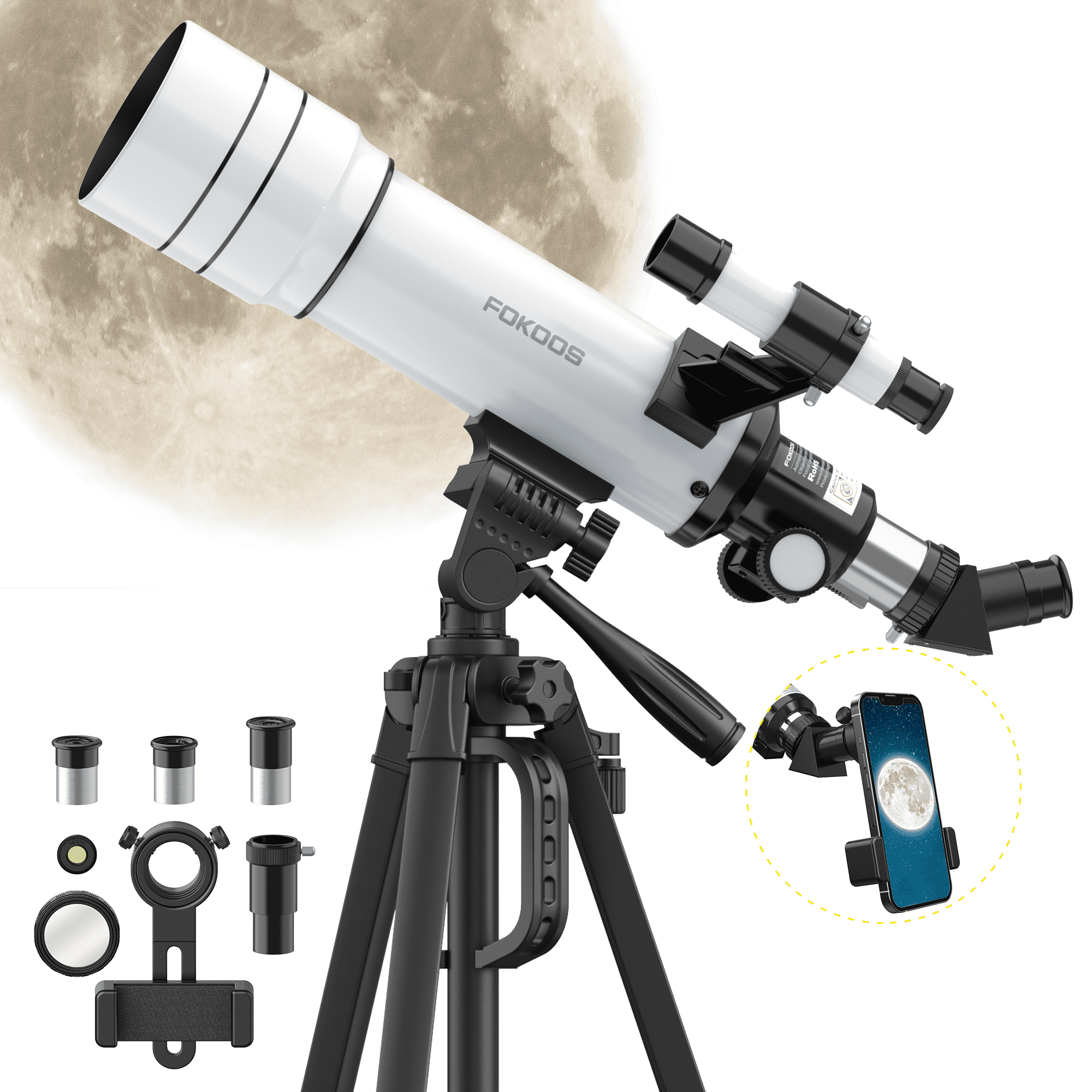 Telescope for Adults and Kids, 70mm Aperture 400mm High Powered ...