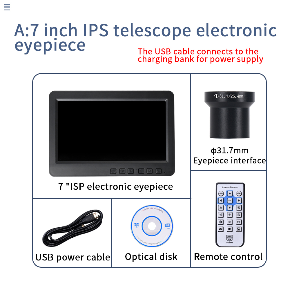 Telescope,Display Camera Professional 7 Inch Microscope Mirror Ips ...