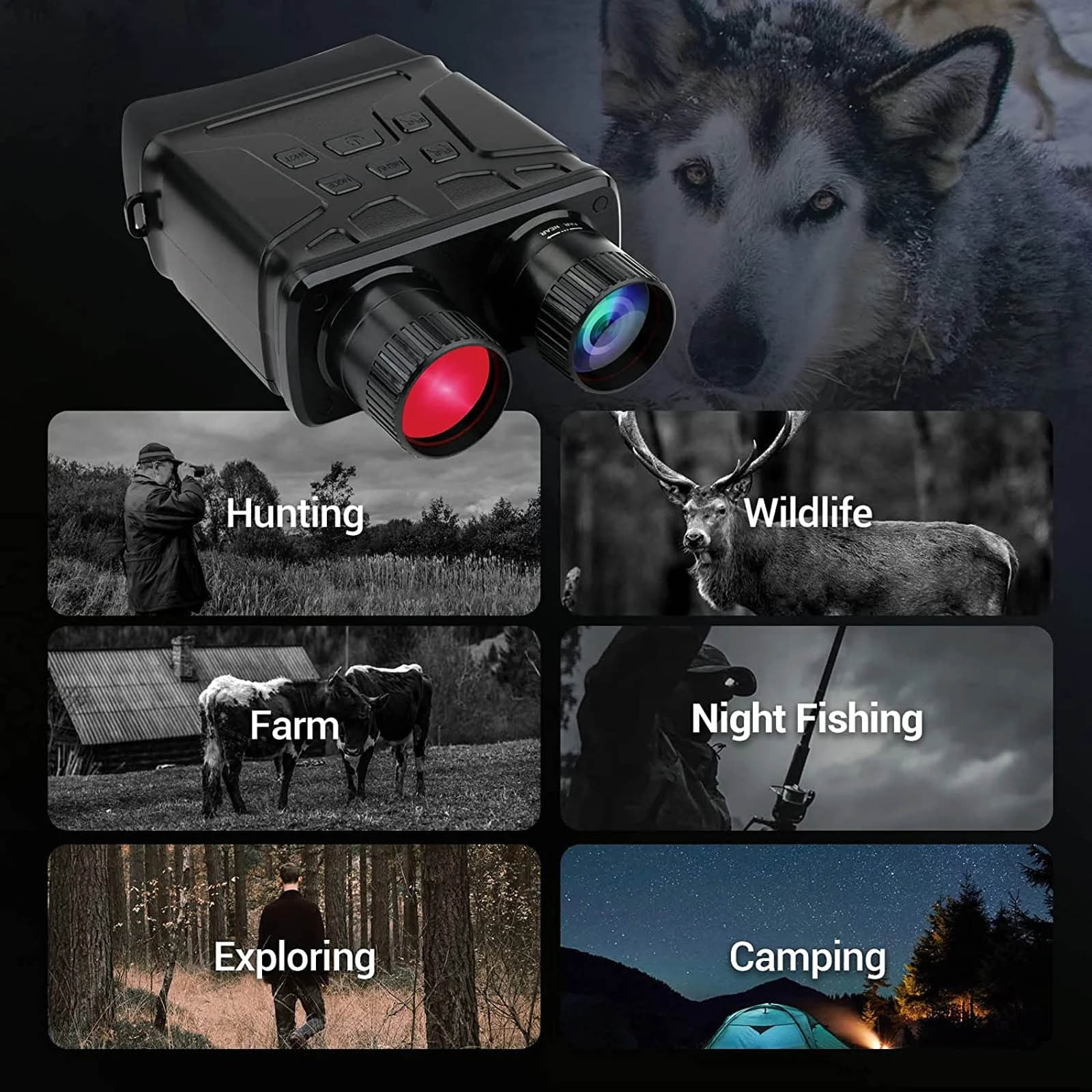 Telescope Night Goggles - 7 Infrared Digital Binoculars for Photo and ...