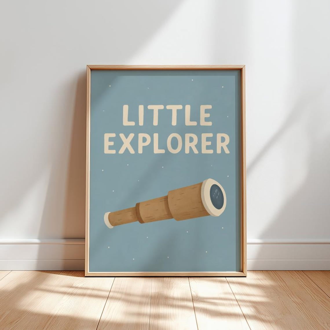 Telescope Nursery Poster: Little Explorer Wall Art, Unframed Canvas ...