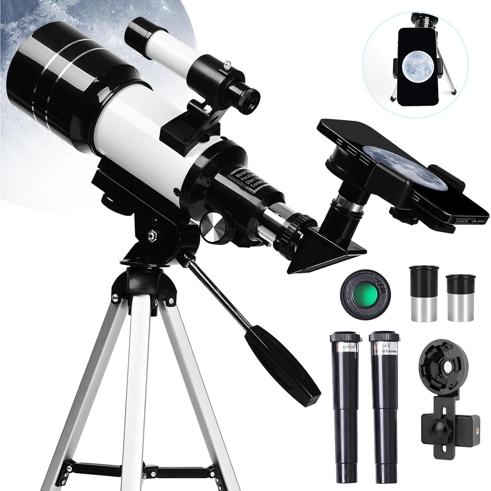 Kailwokk Telescope for Adults & Kids, 70mm Aperture Portable Telescopes ...