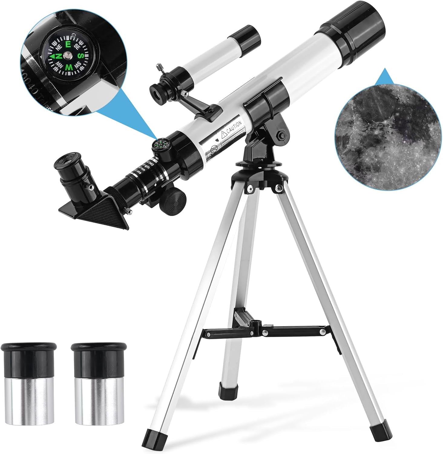 Telescope for Kids & Beginners 40mm Aperture 400mm AZ Mount Astronomal ...