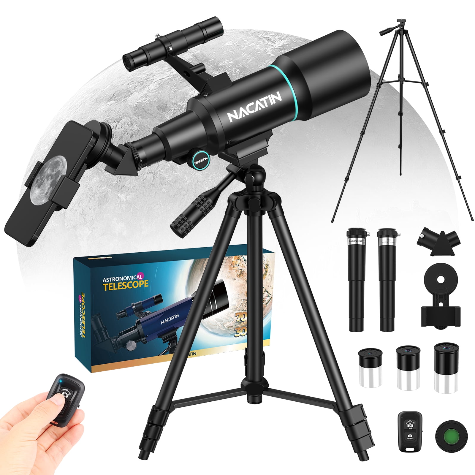 Telescope for Kids and Adults NACATIN 70mm Portable Refractor ...
