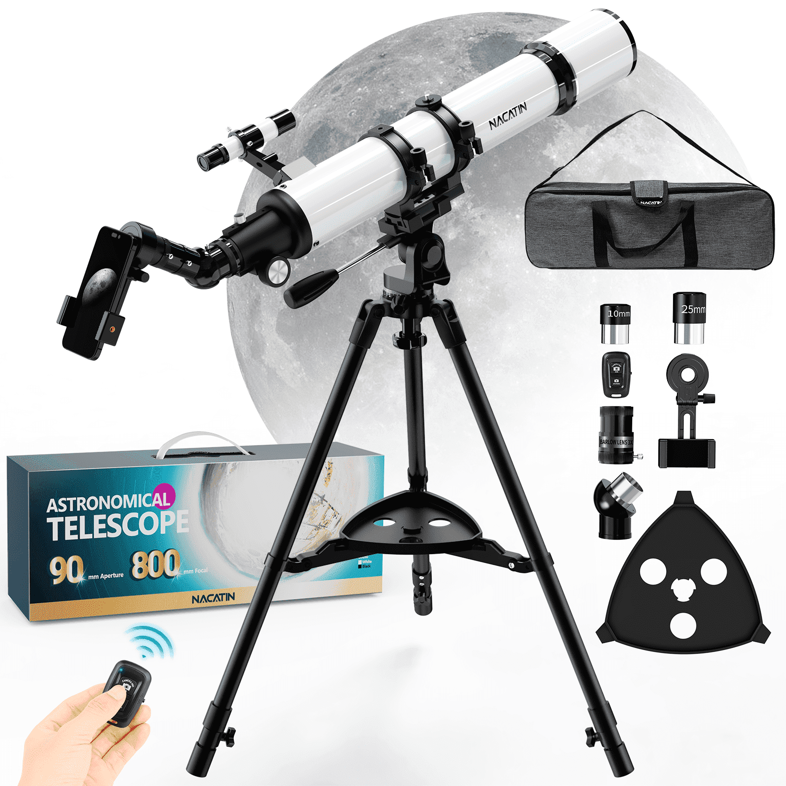 Telescopes for Adults Astronomy 90mm Aperture 800mm Focal Length ...
