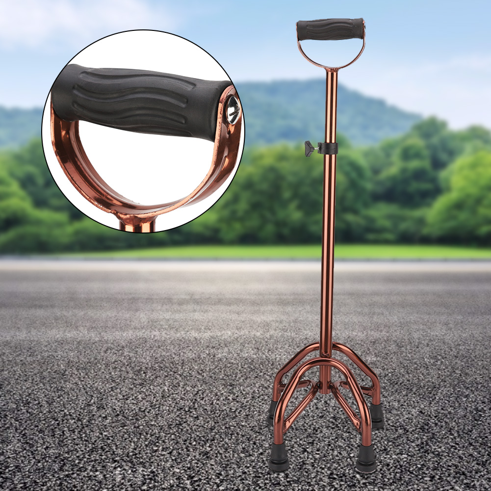 Telescopic Anti-slip Four-leg Metal Cane Safety Walking Stick Cane for ...