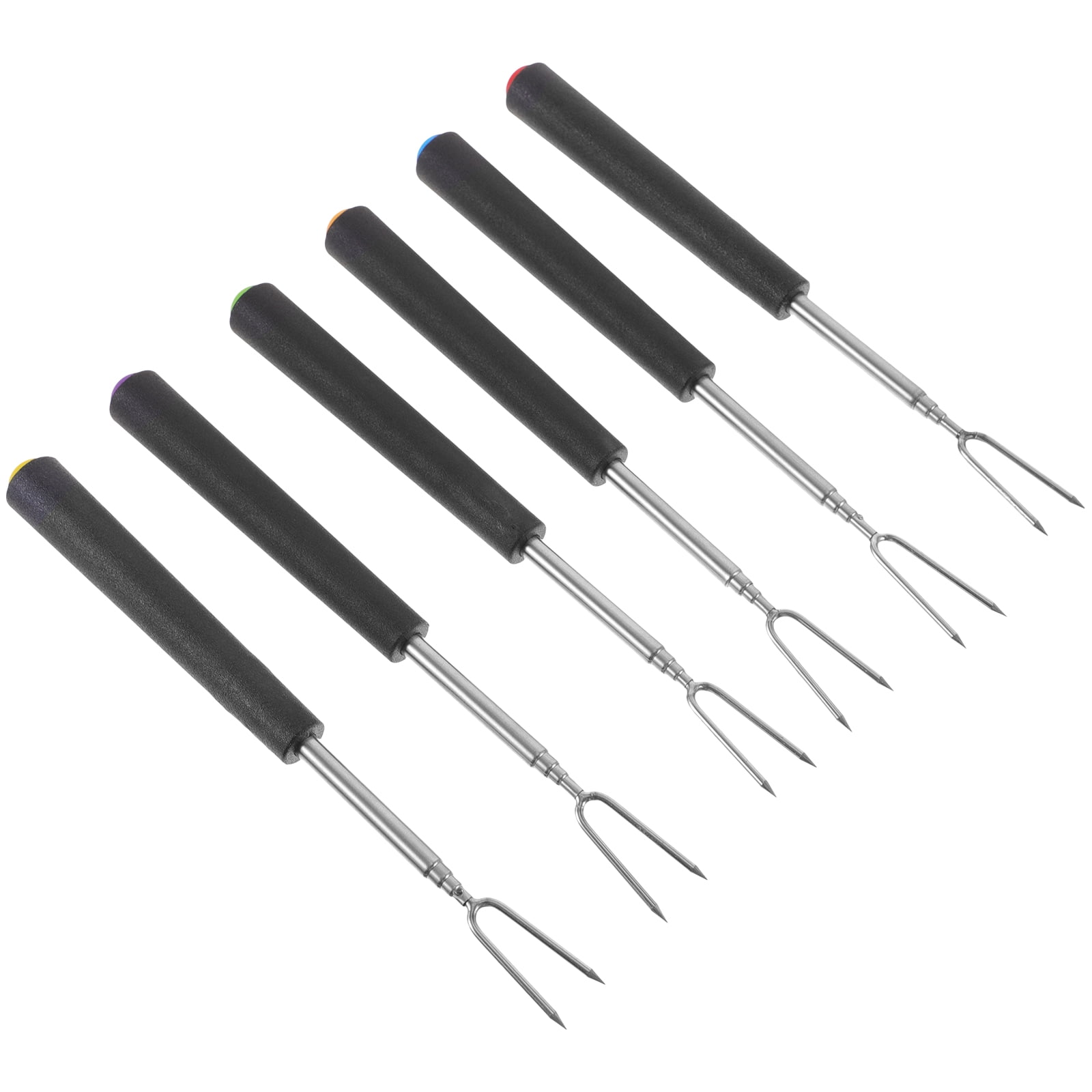 Telescopic Barbecue Fork 6 Pcs Metal Meat Forks Stainless Steel ...