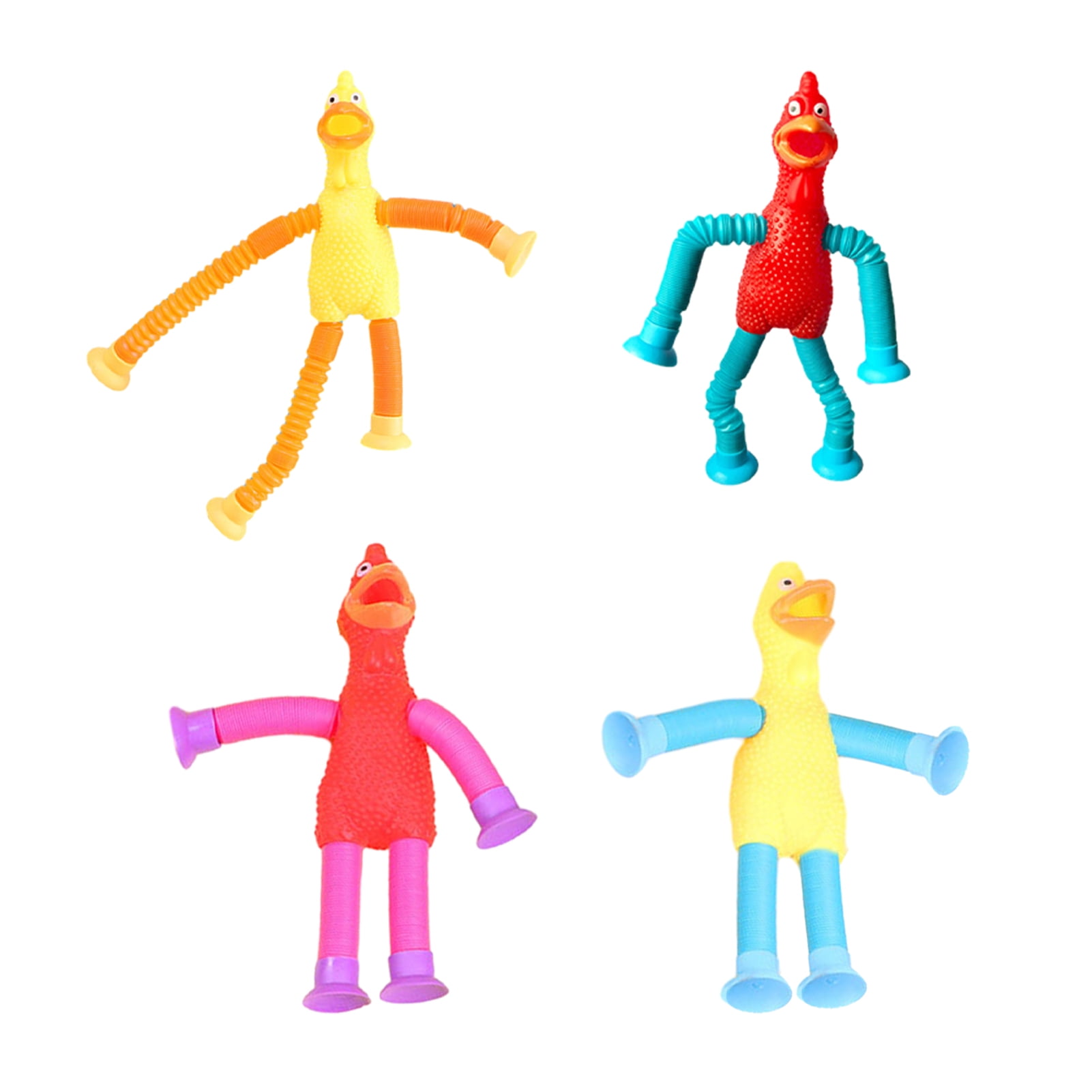 Telescopic Chicken Toy Suction Cup Fidget Toy Shape Changing Tubes ...