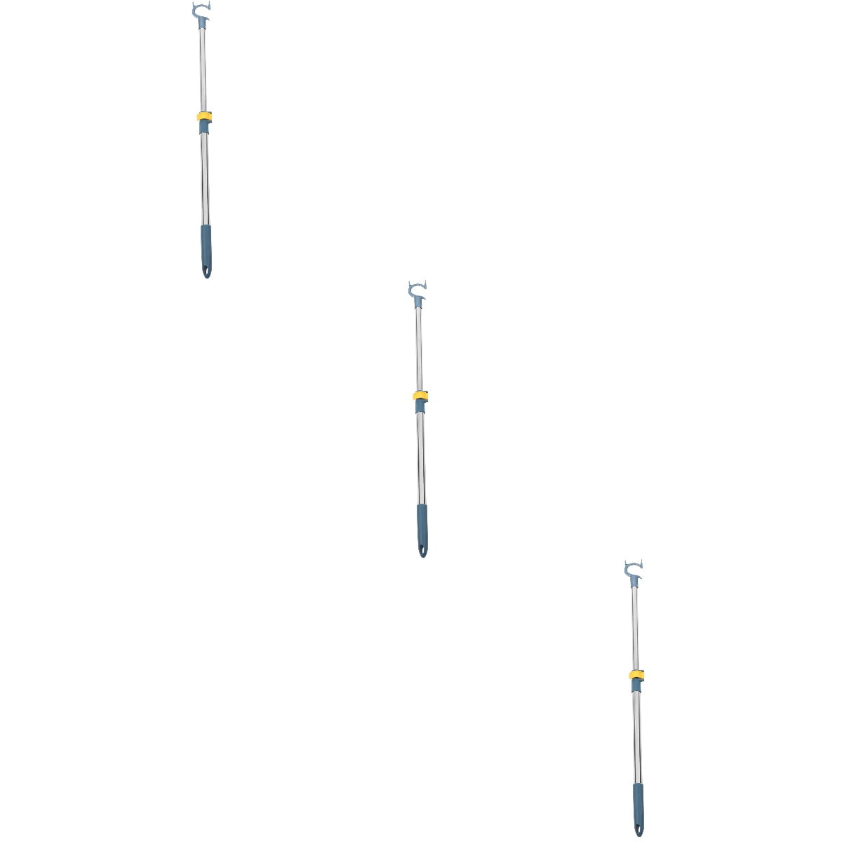 Telescopic Clothes Rail Set of 3 Metal Clothesline Pole Rod Stainless ...