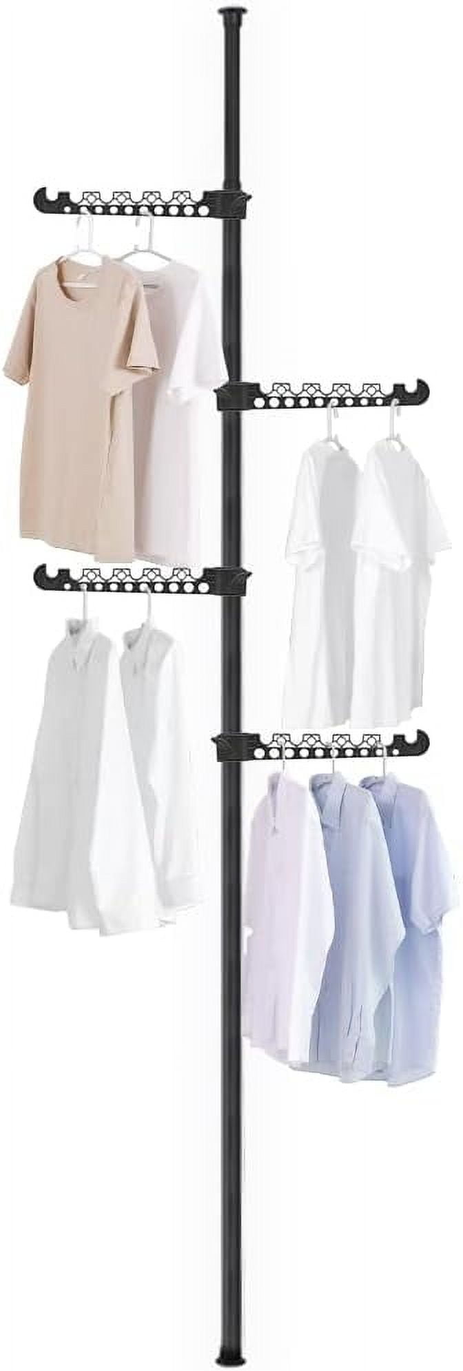 Telescopic Clothing Rack for Hanging Clothes Laundry Tension Pole 4 ...