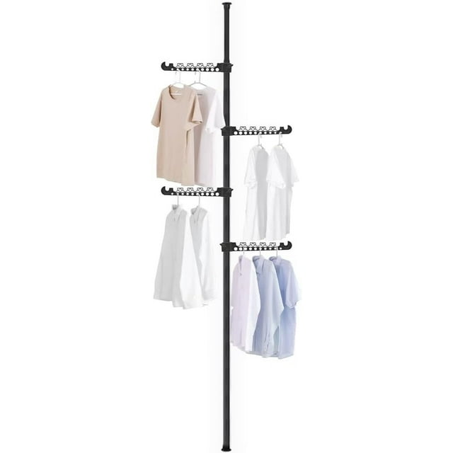 Telescopic Clothing Rack for Hanging Clothes Laundry Tension Pole 4 ...