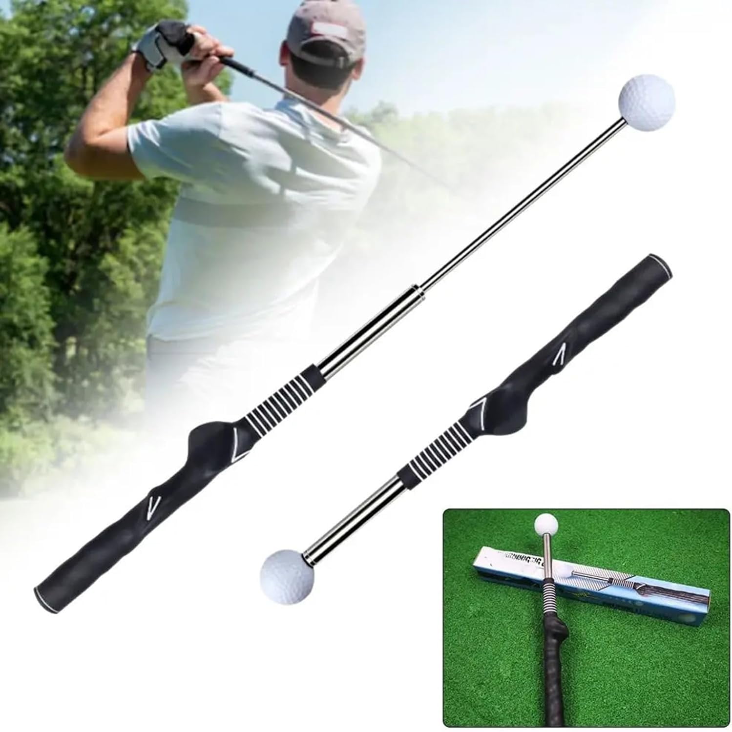 Telescopic Club, Retractable Golf Swing Training Aid, Golf Grip Trainer ...